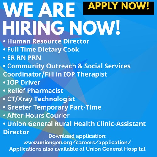 Union General Hospital - Hiring